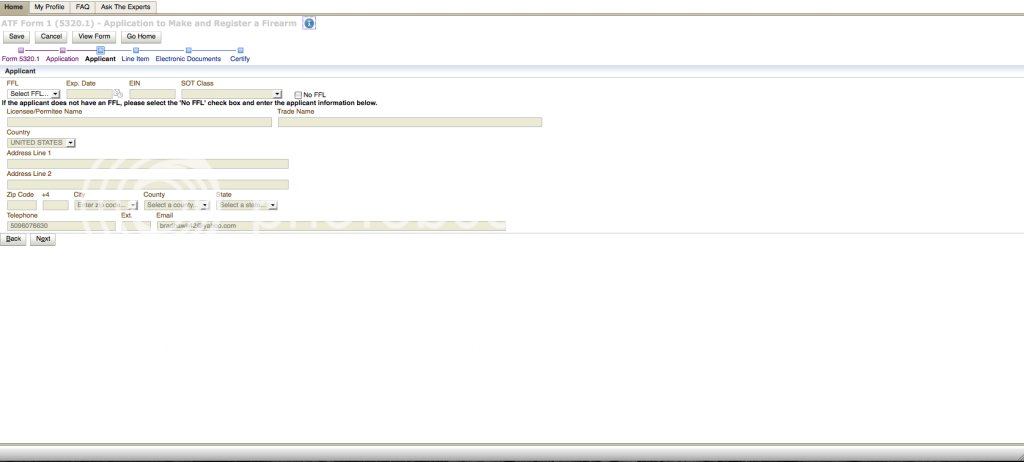 Visual guide: How to fill out a Form 1 using EFORMS (New Thread) > General NFA Questions > AR15.COM